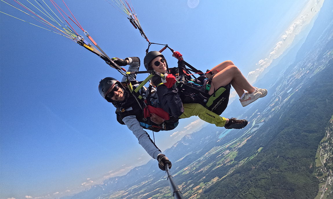 30 Min. Tandem-Thermikflug mit Gleitschirm auf dem Gerlitzen am ...