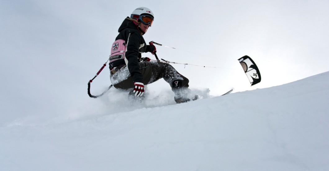 Snowkiten in Feldberg bei Freiburg im Schwarzwald